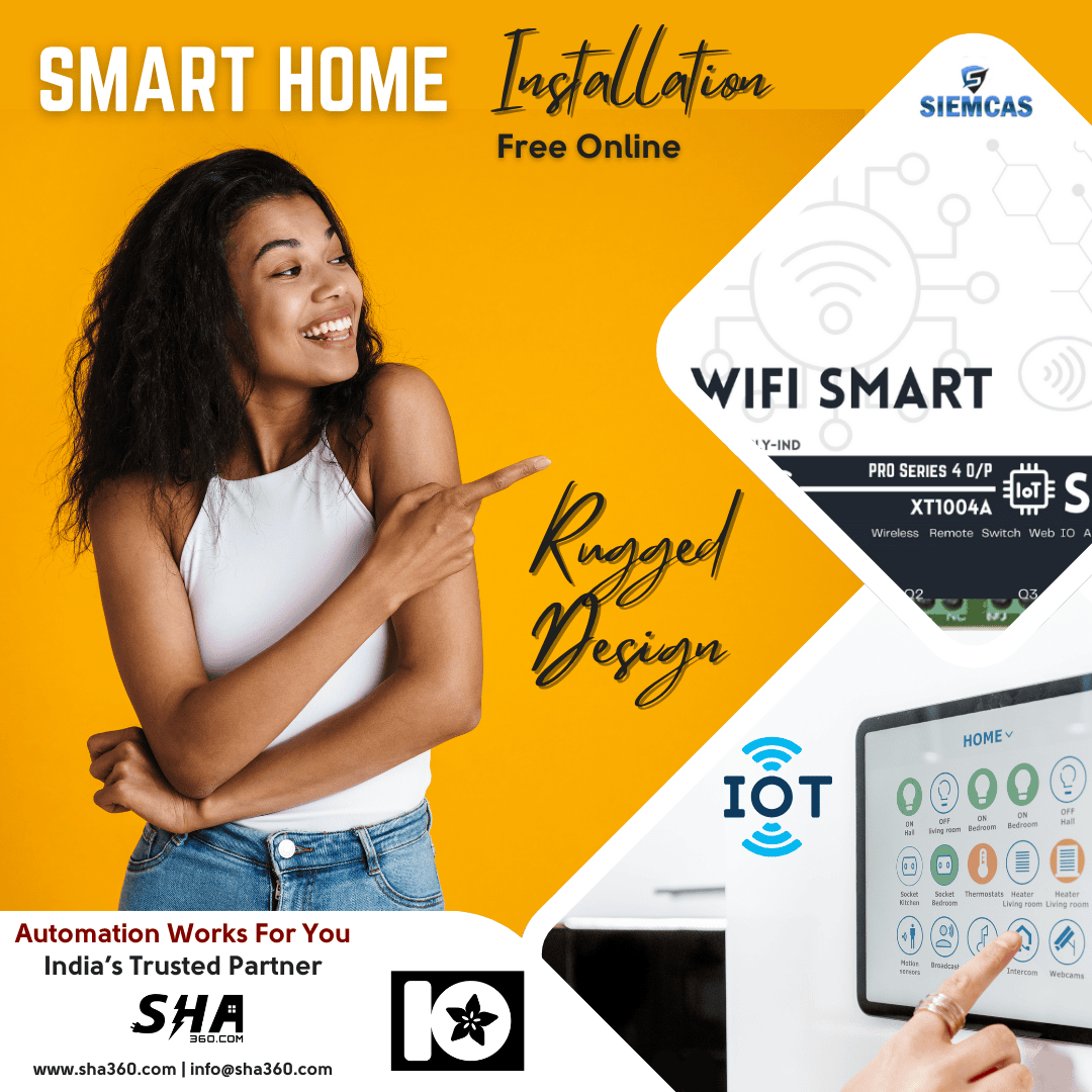 Buy Siemcas Wifi Smart Switch Made in India 4 Channel IoT Home ...