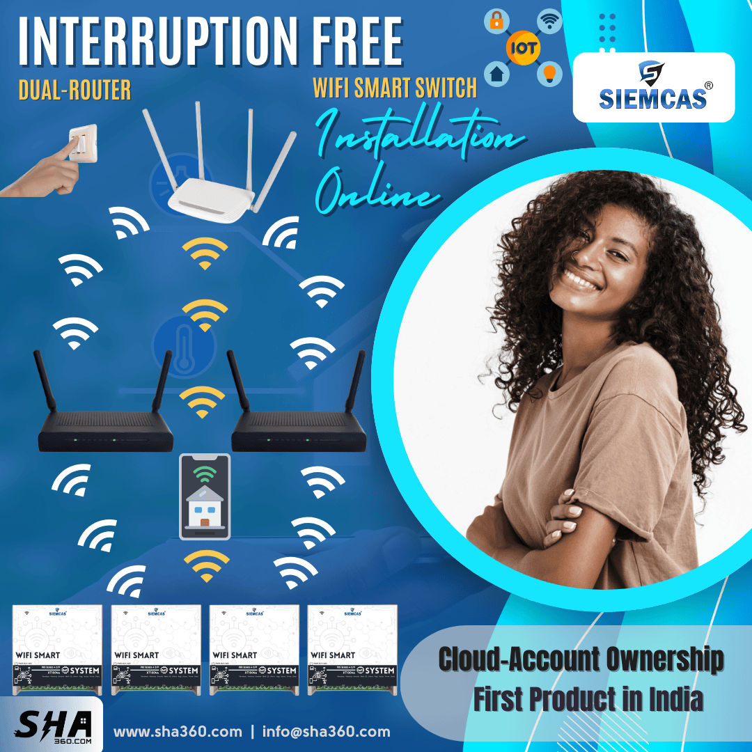 Buy Siemcas Wifi Smart Switch Made in India 4 Channel IoT Home ...