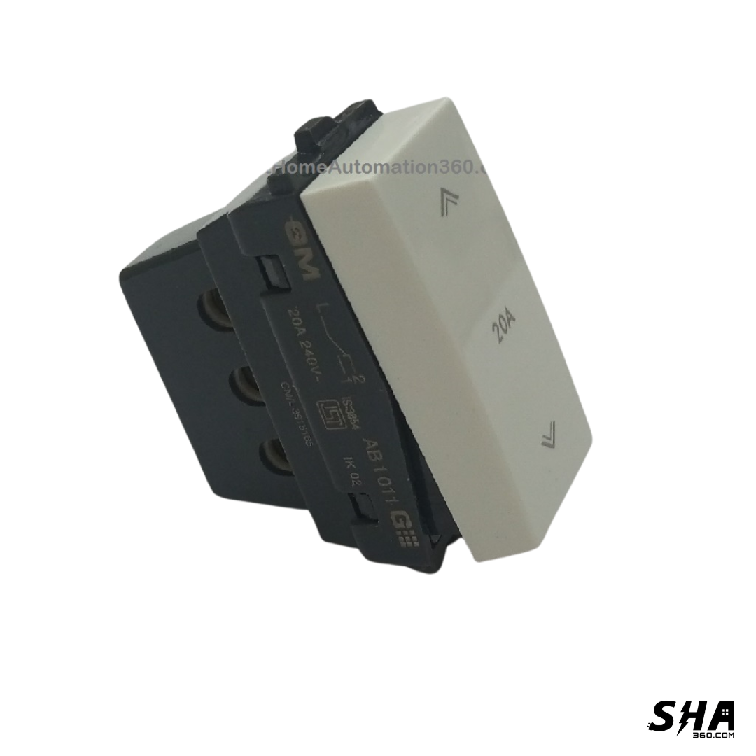 GM Modular G-Nine Viva 16A/20A 2-Way Switch (White) AB1011