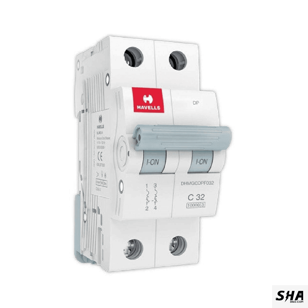 Buy Havells MCB 32A Euro-II Double Pole (2-Pole) 10kA C Curve (DHMGCDPF006-32)